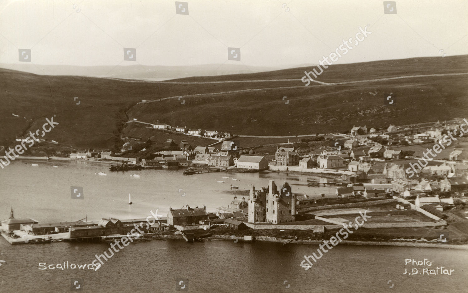 Shetland Islands Scalloway Harbour Castle Town Editorial Stock Photo ...