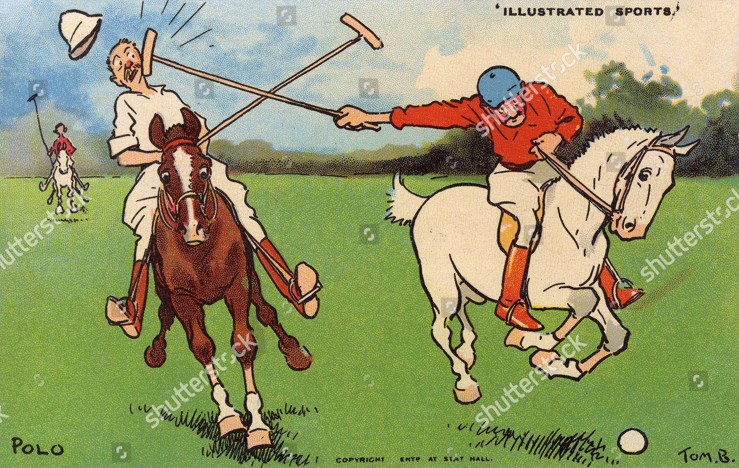 Humorous Polo Illustration Comic Postcard By Editorial Stock Photo ...