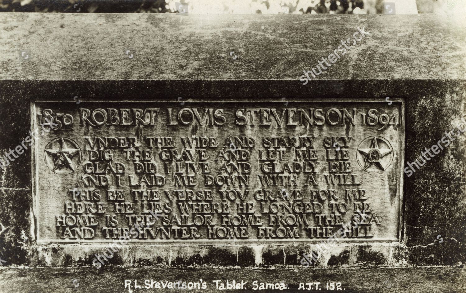 Grave Robert Louis Stevenson 18501894 On Editorial Stock Photo - Stock ...