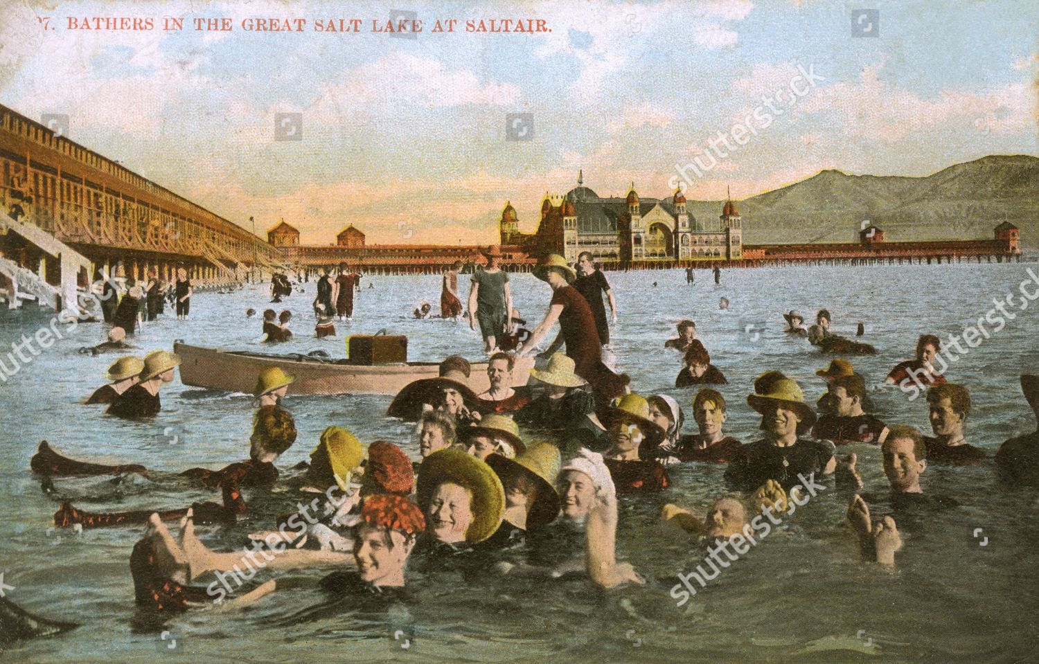 Bathers Floating Great Salt Lake Saltair Editorial Stock Photo - Stock ...