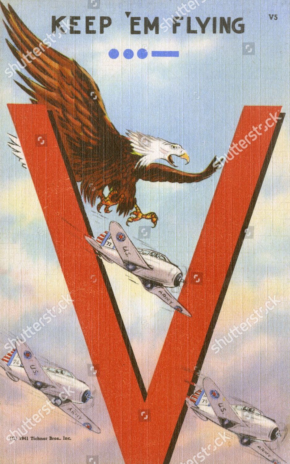 KEEP 'EM FLYING PROPAGANDA POSTCARD 1941 Editorial Stock Photo - Stock ...