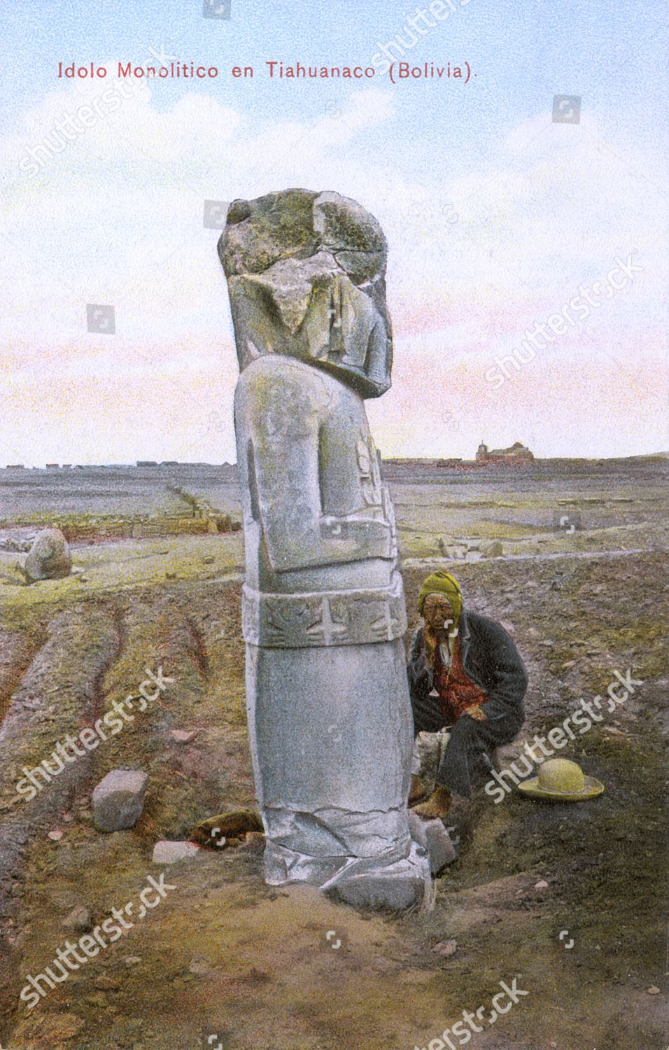 Impressive Monolithic Statues Tiwanaku Sometimes Tiahuanaco Editorial ...
