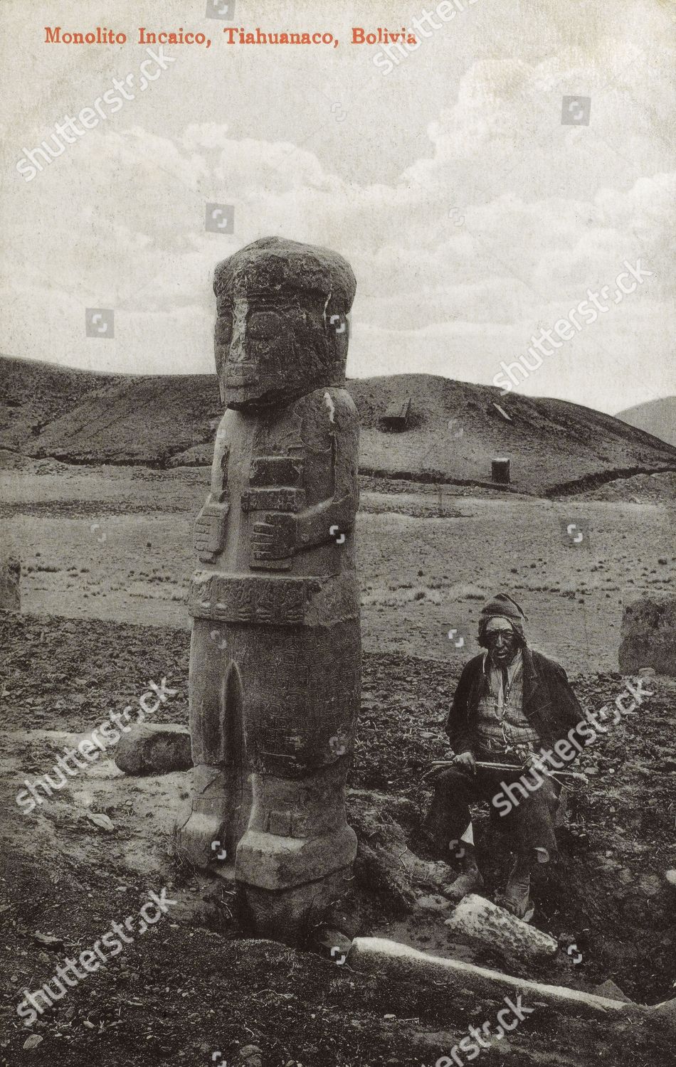 Impressive Monolithic Statues Tiwanaku Sometimes Tiahuanaco Editorial ...