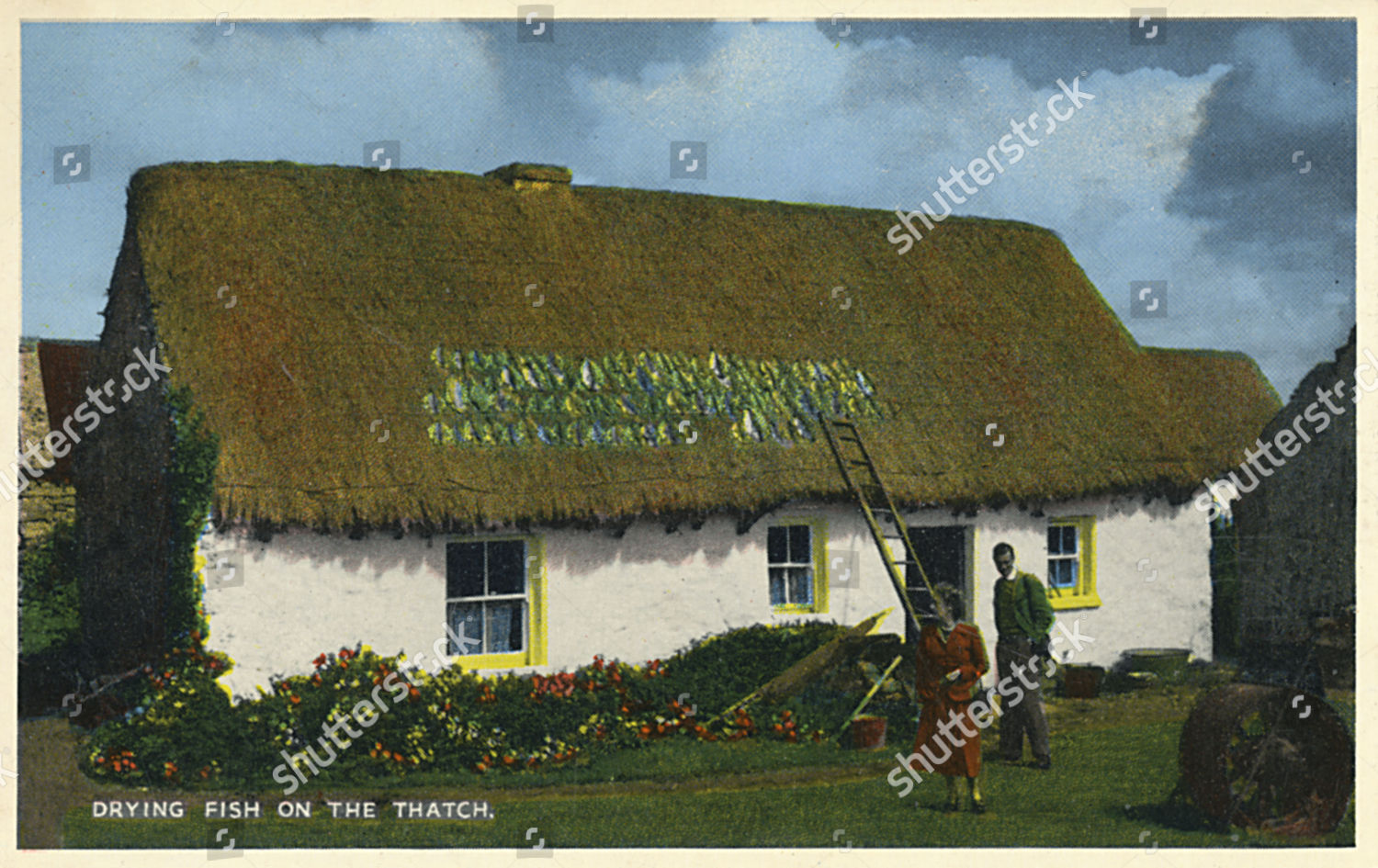 Drying Fish On Thatch Roof Country Editorial Stock Photo - Stock Image ...