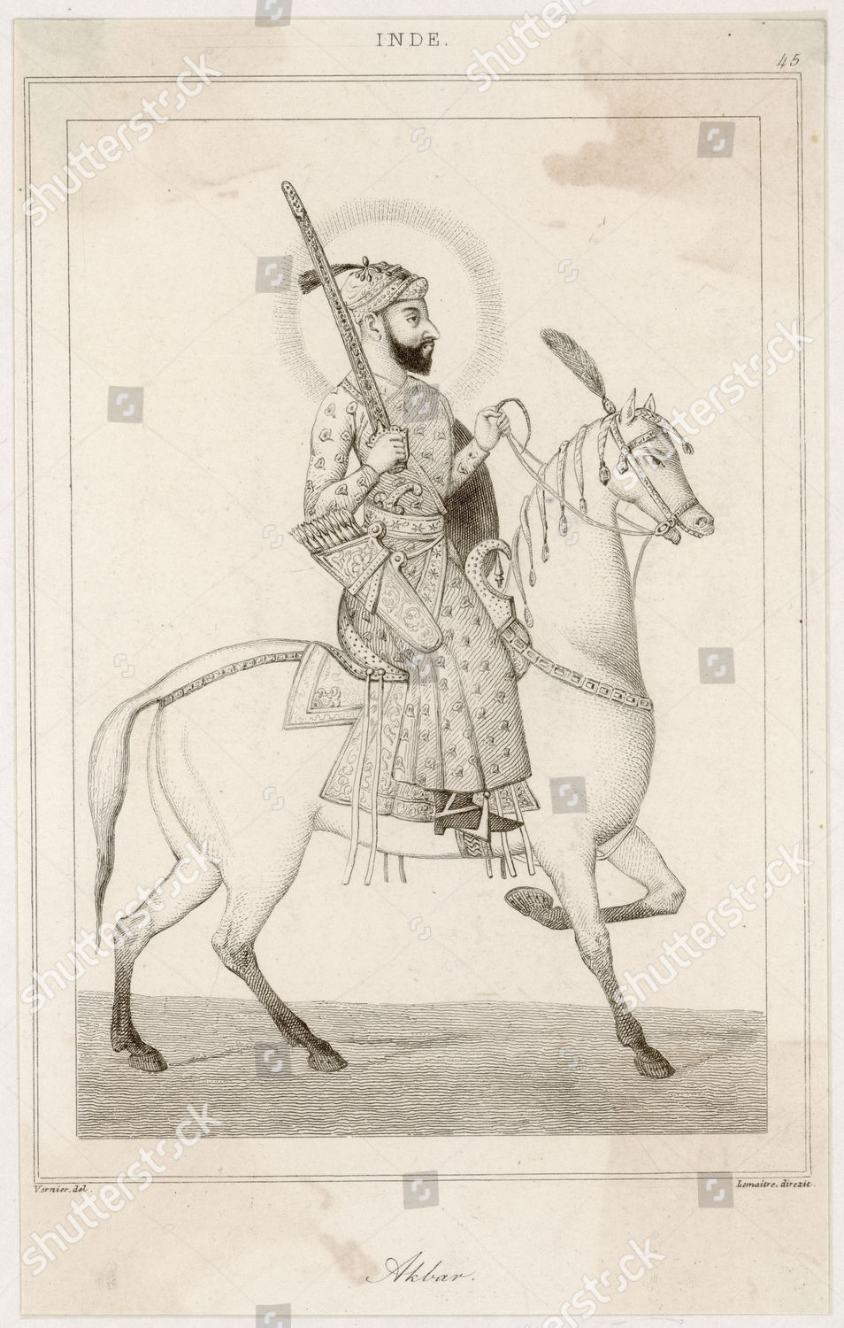 Abualfath Jalaluddin Muhammad Akbar Mughal Emperor Editorial Stock ...