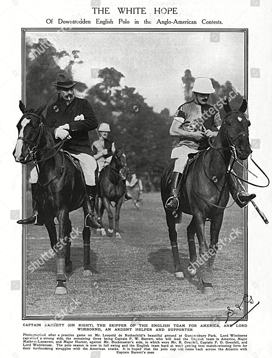 Captain Frederick Barrett Captain 1914 England Editorial Stock Photo ...