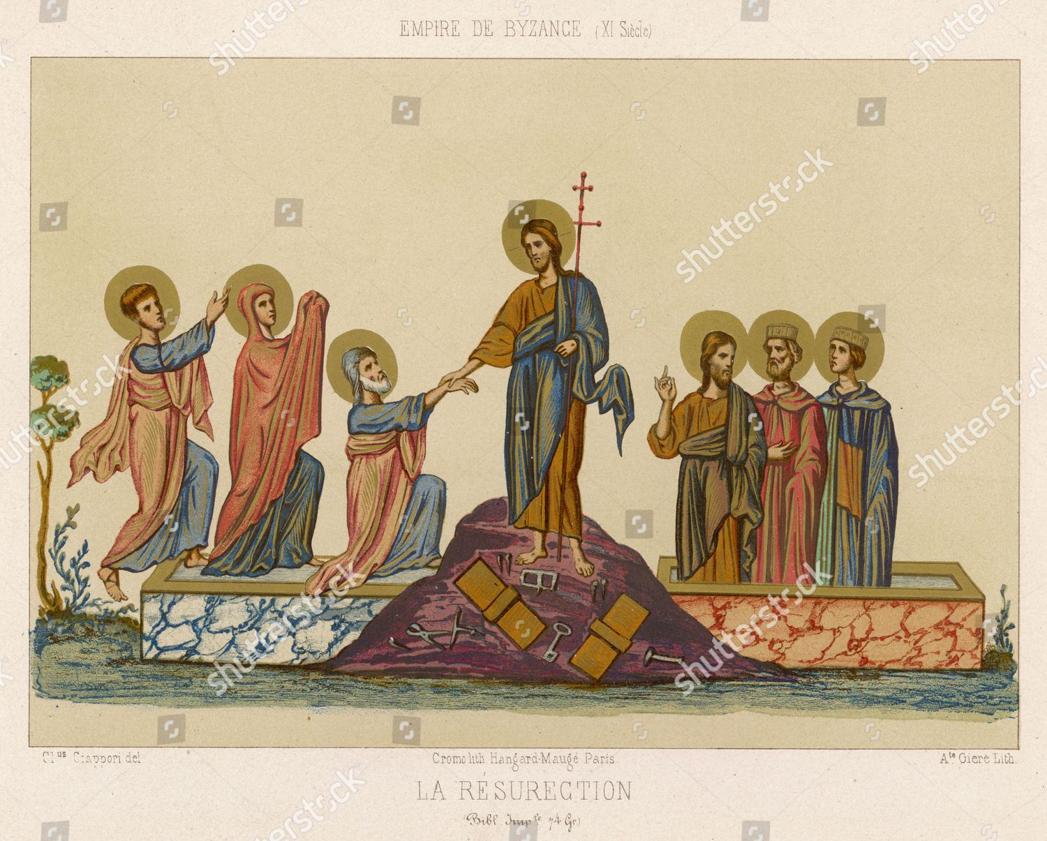 Medieval Representation Resurrection Jesus Bids Farewell Editorial ...
