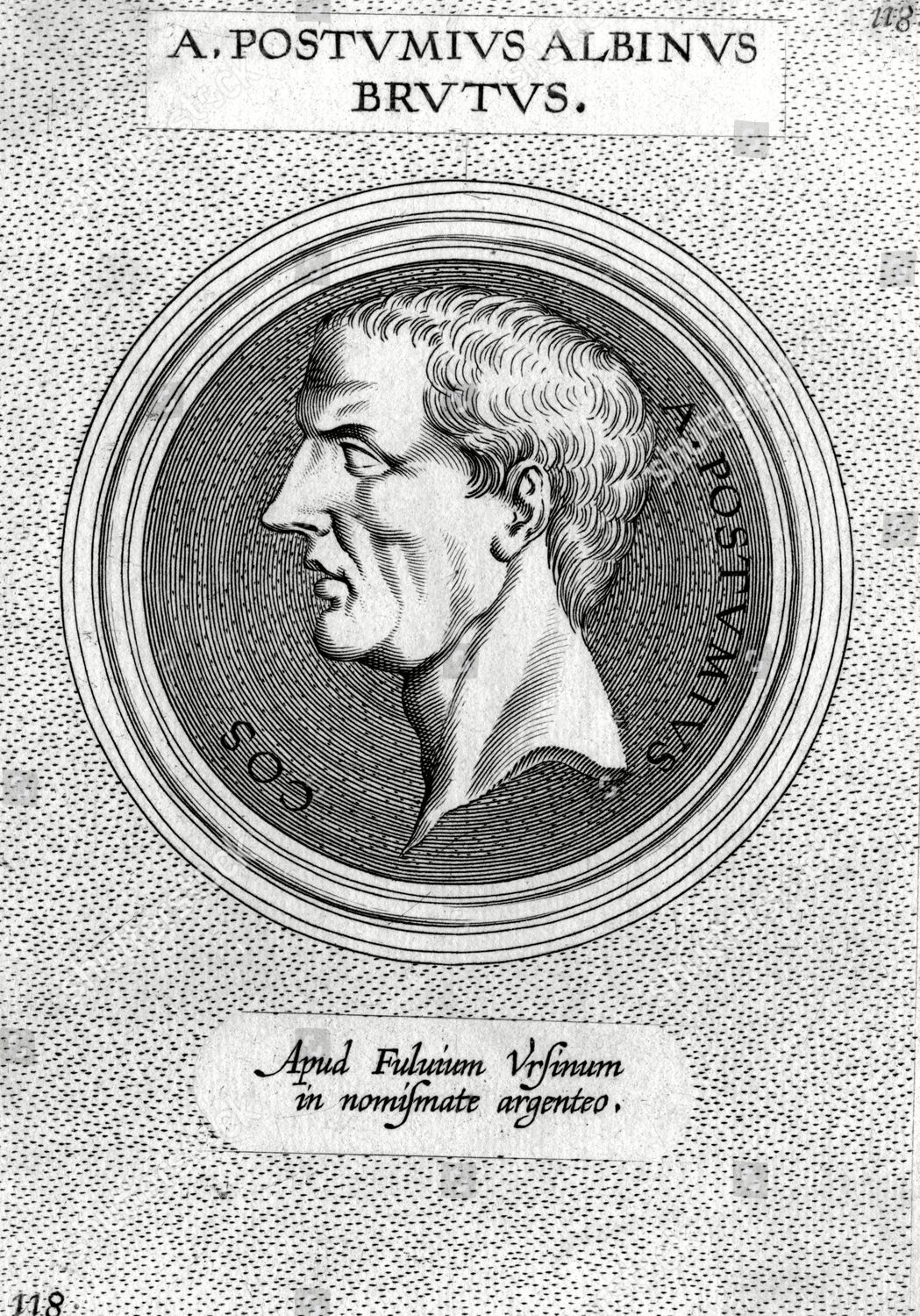 Postumius Albinus Brutus Roman Statesman Historian Editorial Stock ...