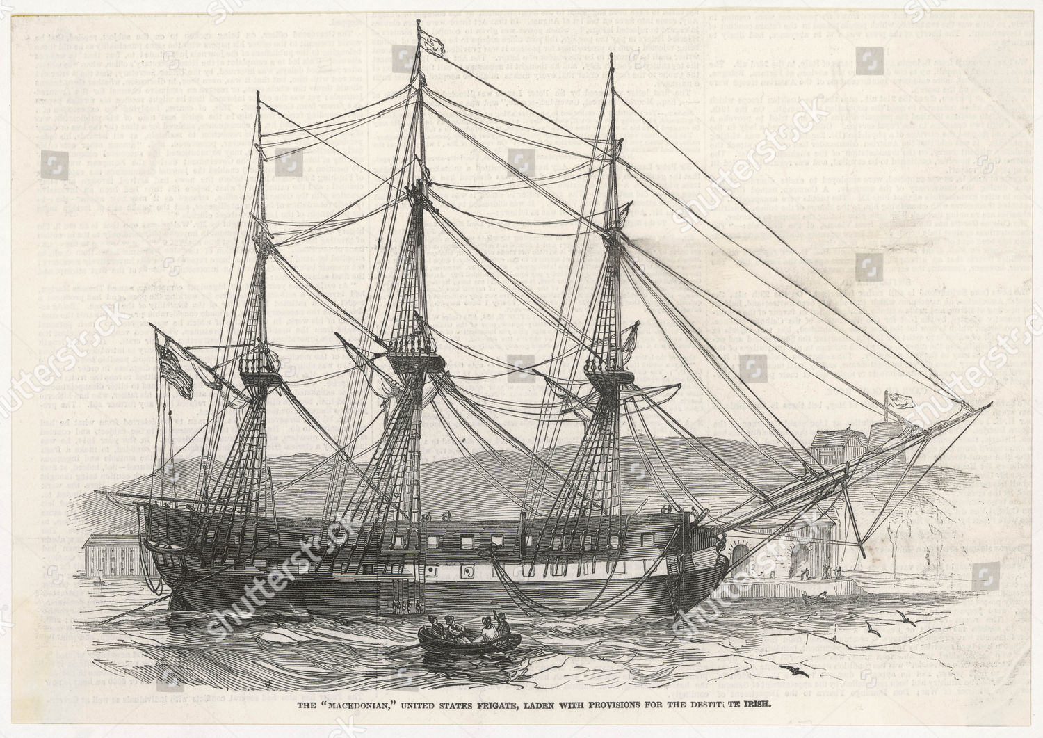 Uss Macedonian Frigate Which Brought Provisions Editorial Stock Photo ...