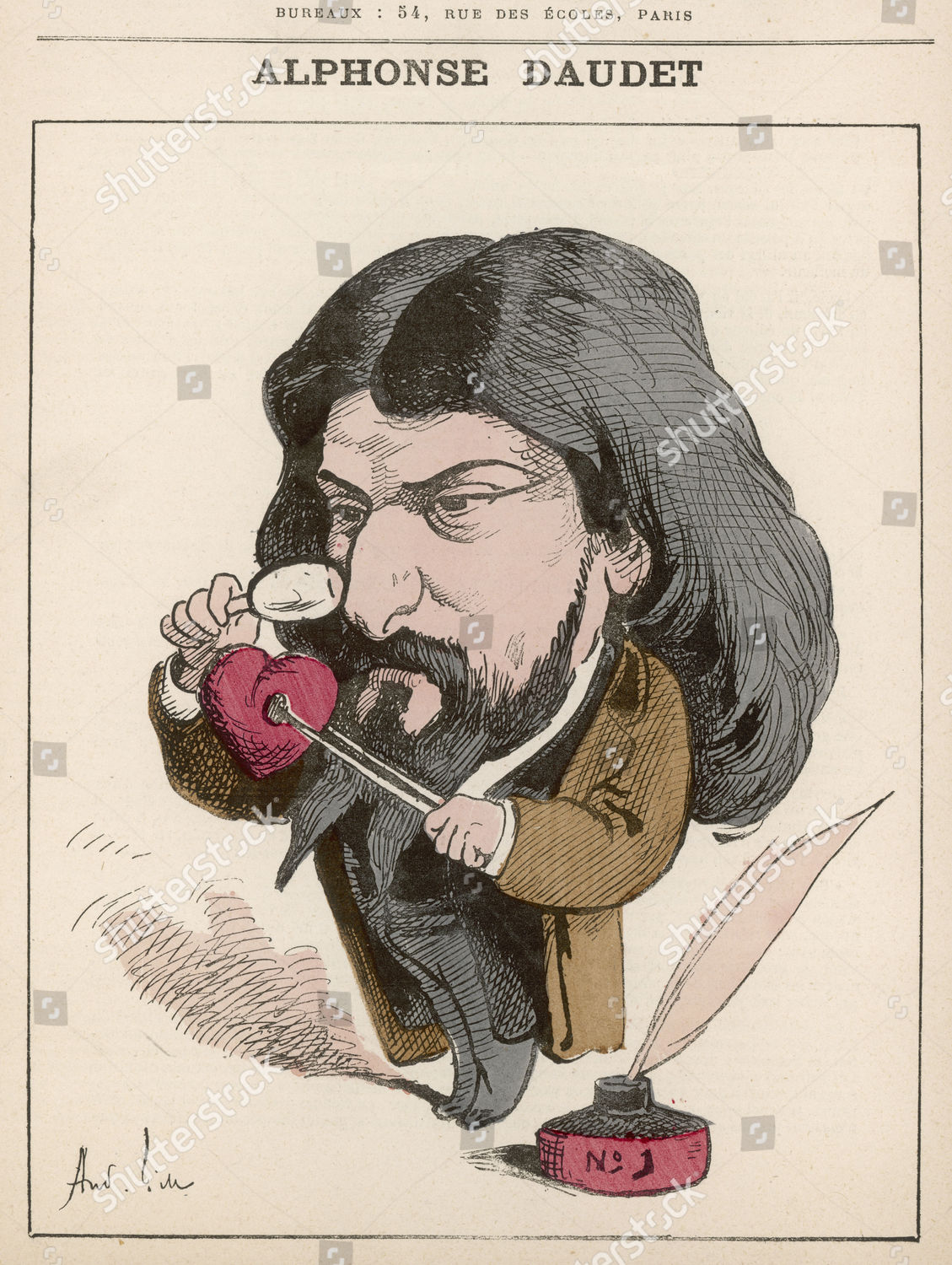 Alphonse Daudet French Writer Closely Examining Editorial Stock Photo ...