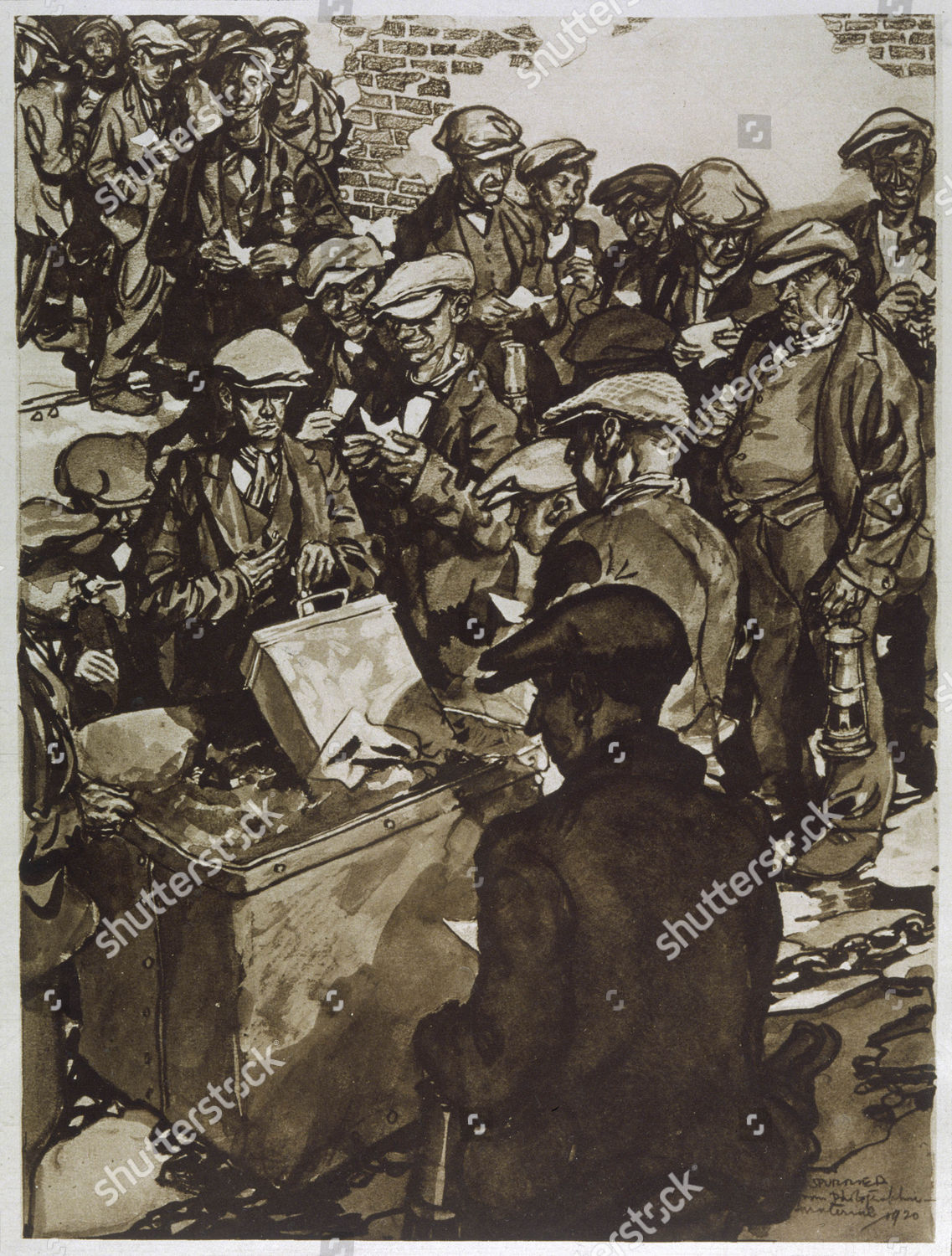 Miners Queue Vote Yes Strike Action Editorial Stock Photo - Stock Image ...
