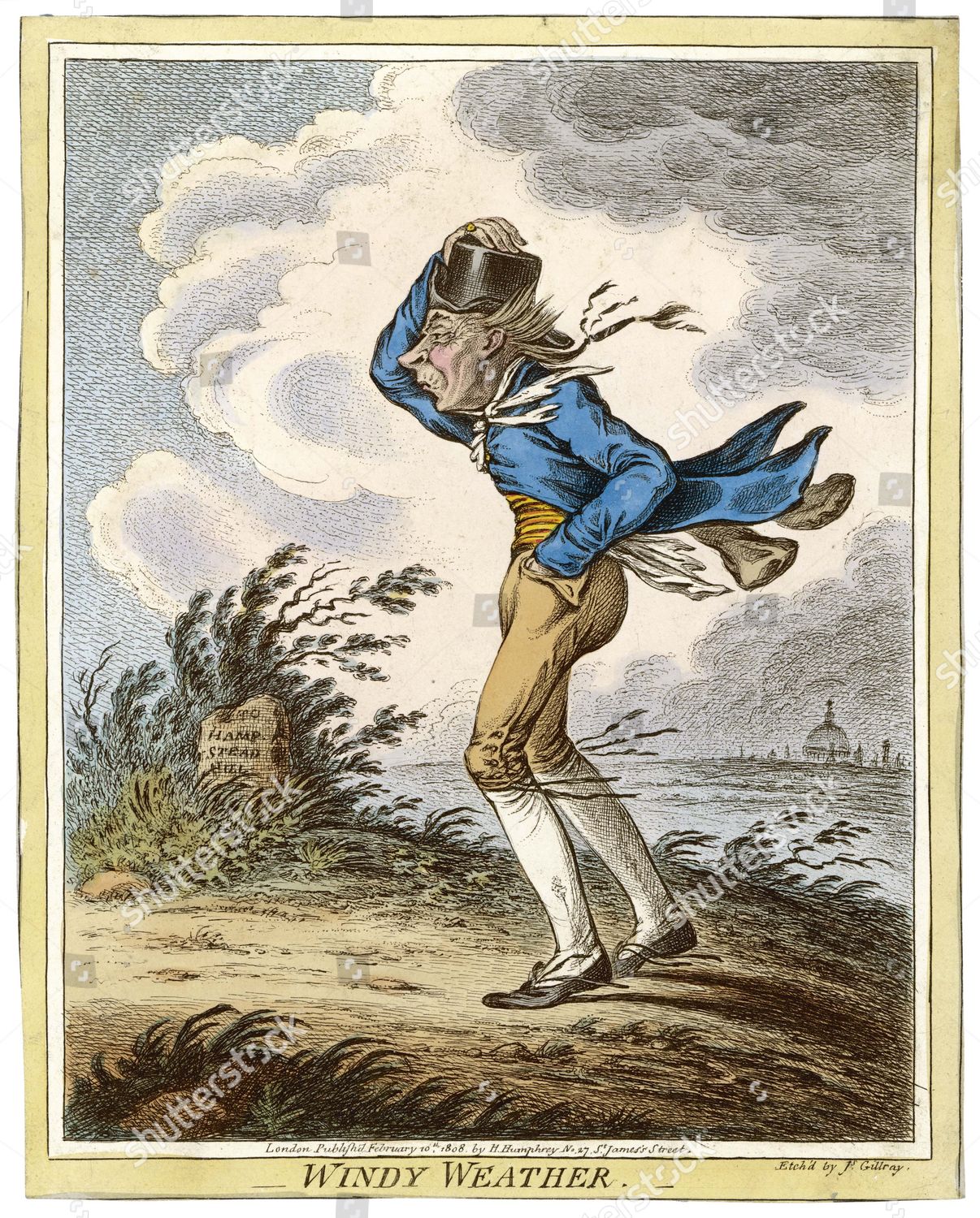 Windswept Man Battles His Way Across Editorial Stock Photo - Stock ...