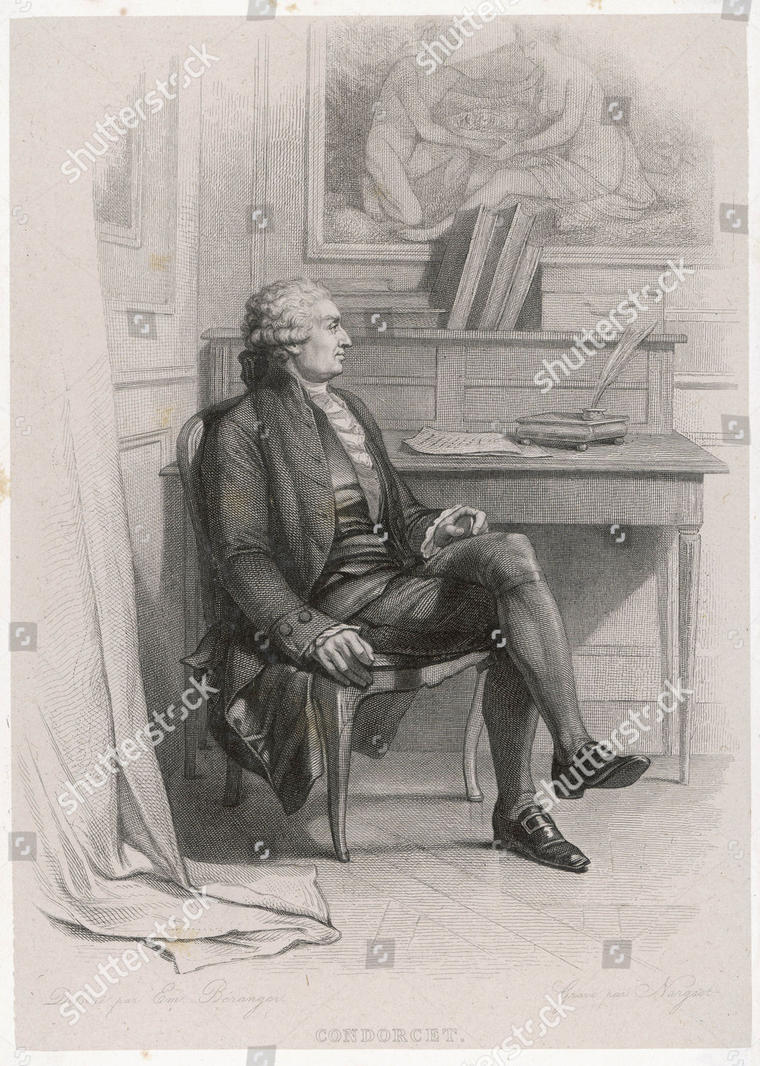 Marquis De Condorcet French Philosopher Sitting Editorial Stock Photo ...