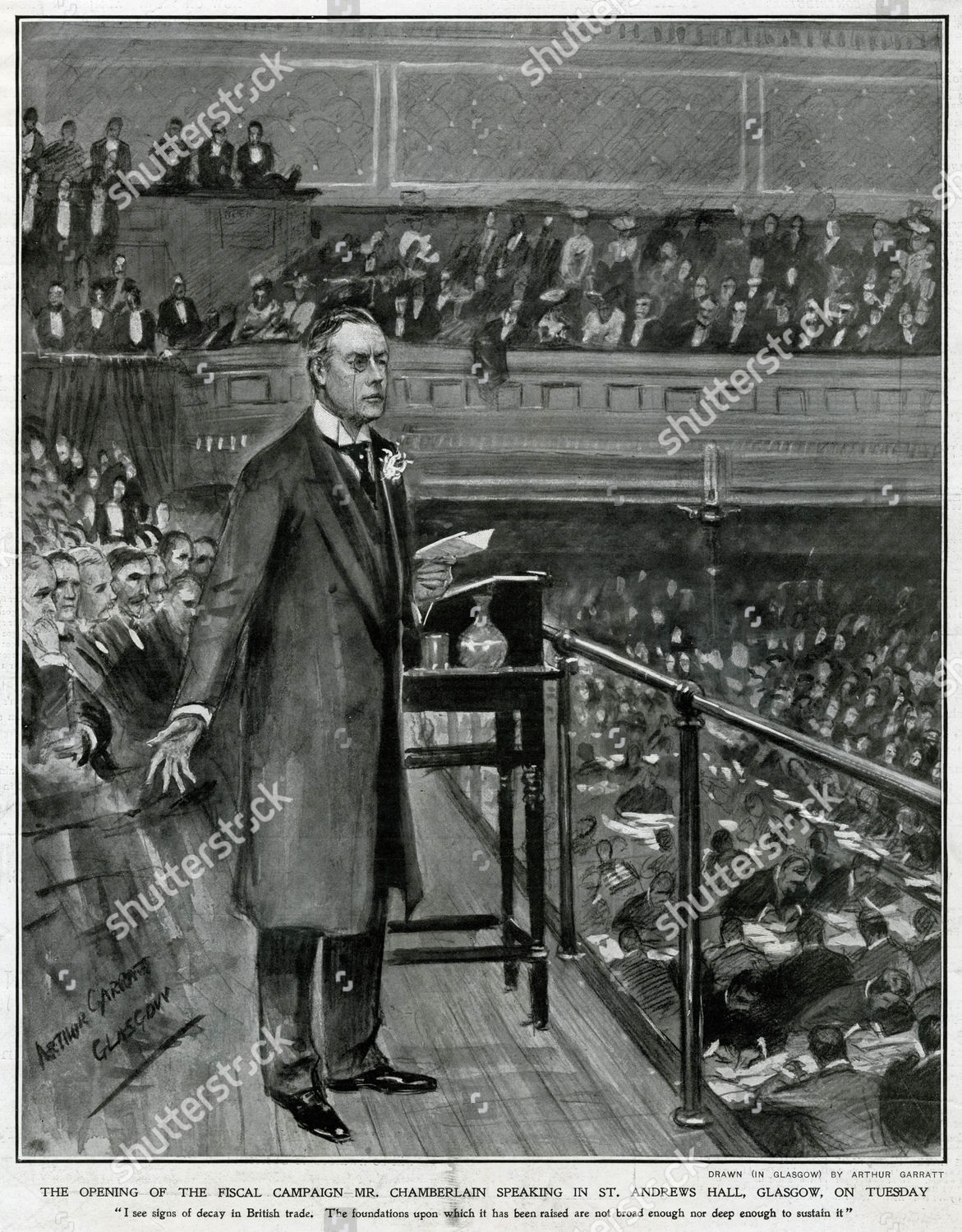 Joseph Chamberlain Liberal Politician Speaking St Editorial Stock Photo ...