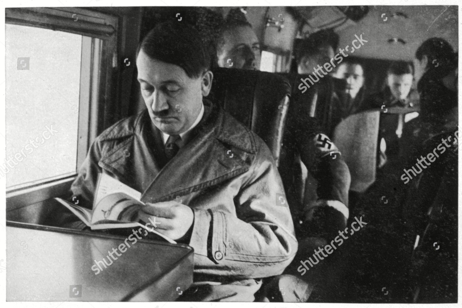 Adolf Hitler Reading On Aeroplane Circa Editorial Stock Photo - Stock ...