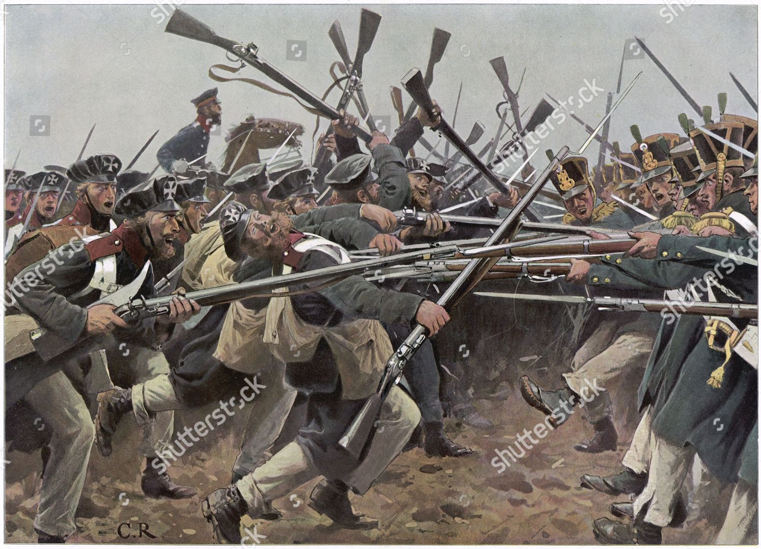 Napoleonic War Prussians Fight Bayonets Hagelberg Editorial Stock Photo ...