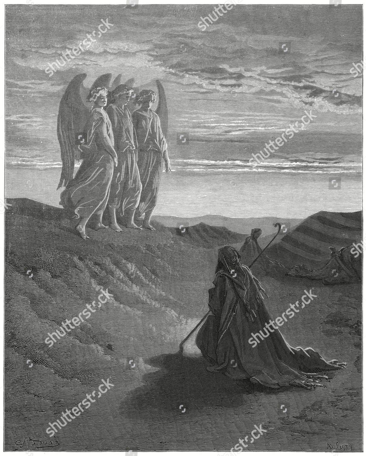 Three Angels Appear Abraham Inform Him Editorial Stock Photo - Stock ...