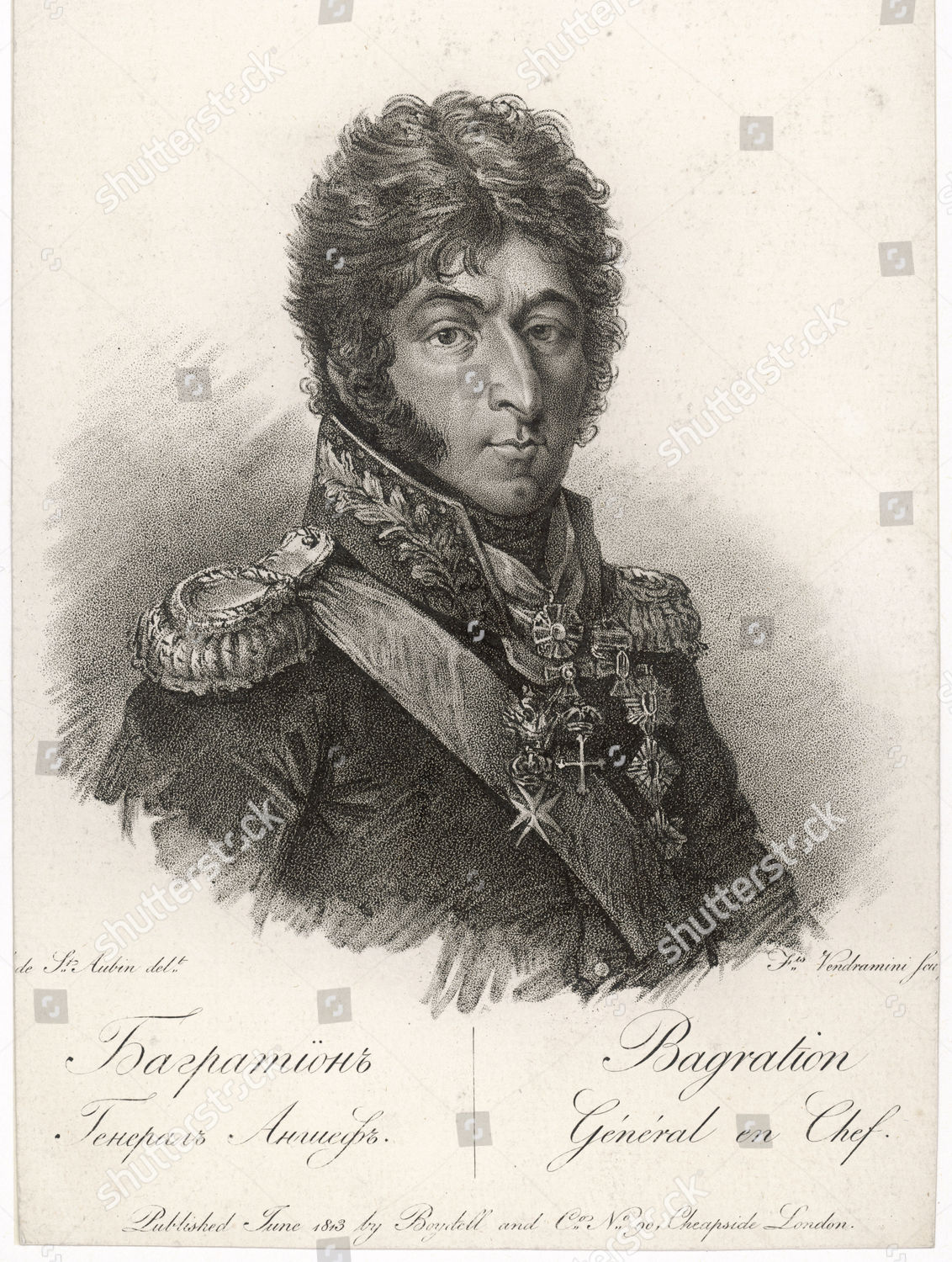 Petr Ivanovich Prince Bagration Distinguished Russian Editorial Stock ...