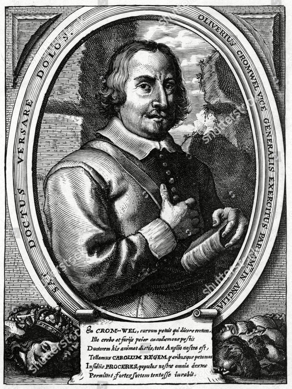 Oliver Cromwell Holding Book Doubtless Bible Editorial Stock Photo ...