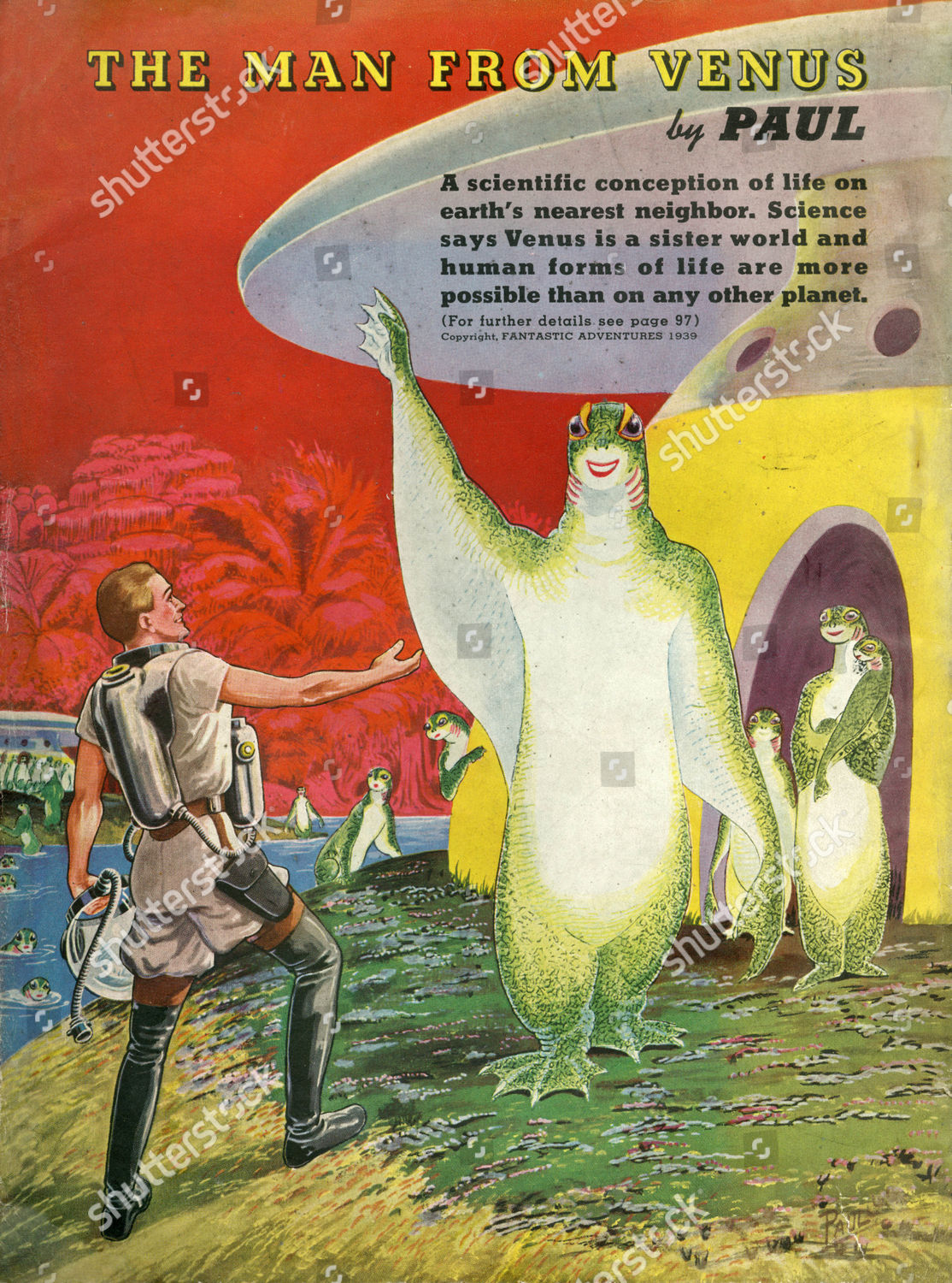 Encounter Between Earthman Venusian 1939 - Foto de stock de contenido ...