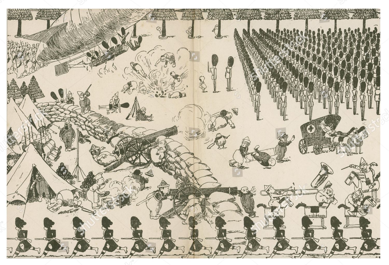 Illustration 22 Comical Cartoon Showing Battle Editorial Stock Photo ...