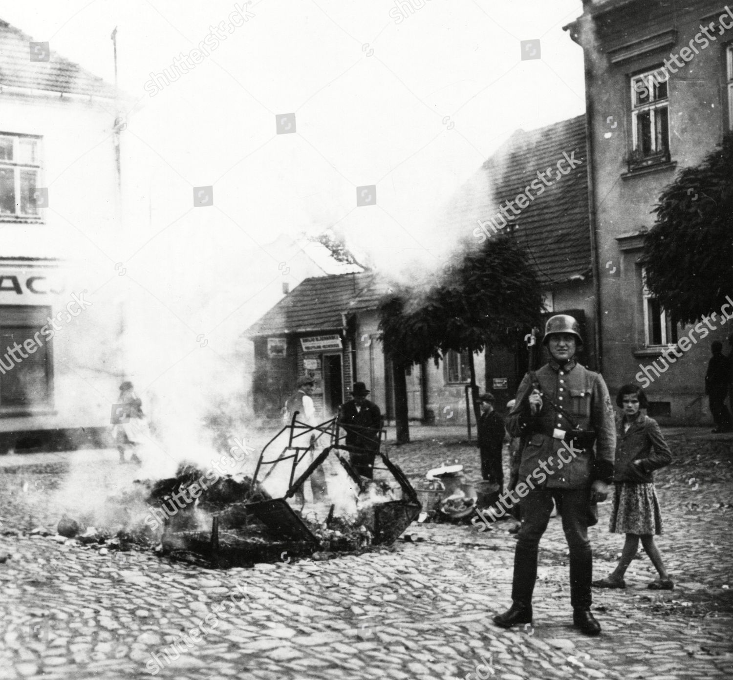 German Soldier Stands Proudly By Bonfire Editorial Stock Photo - Stock ...