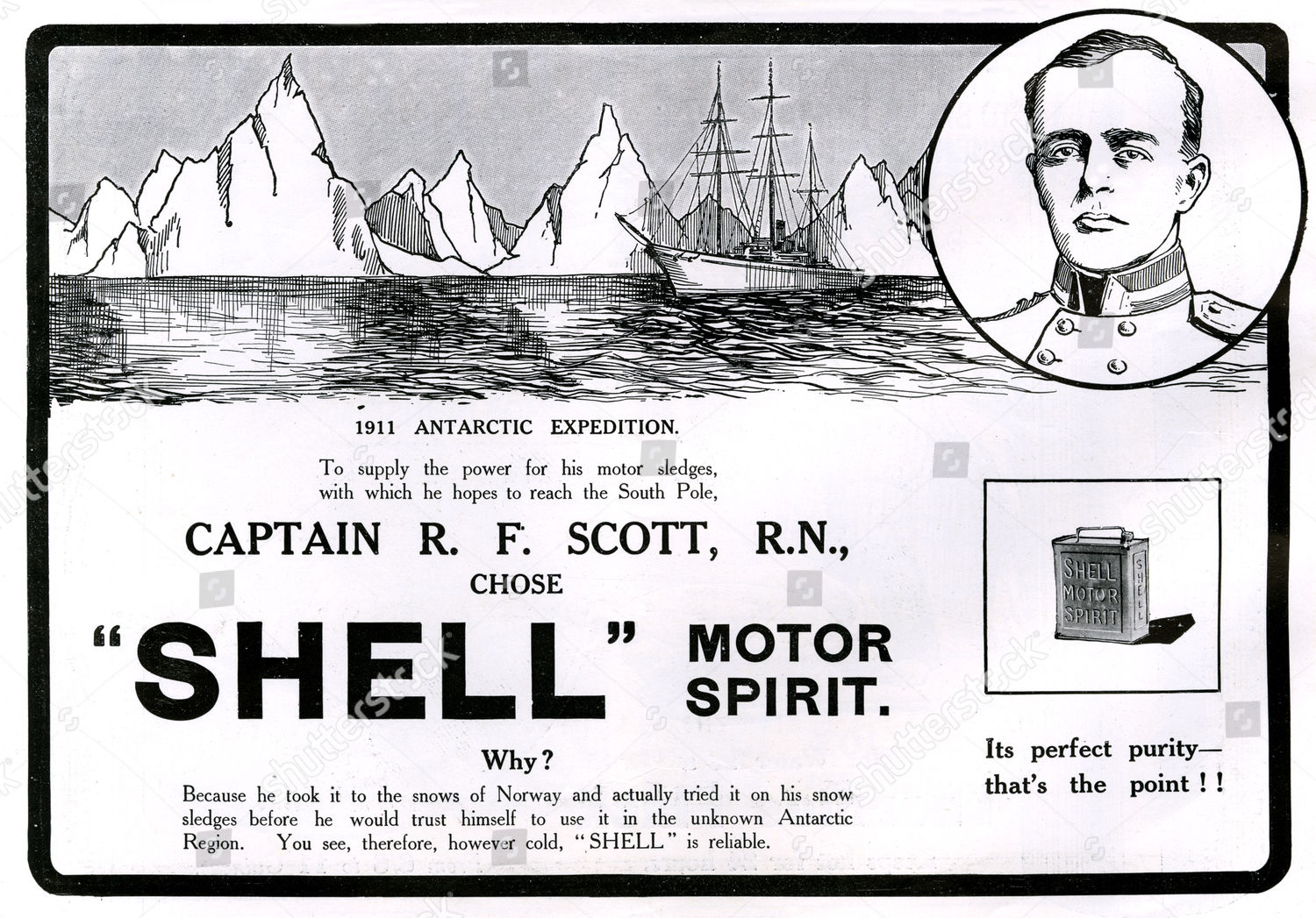 Advertisement Shell Motor Spirit Endorsed By Editorial Stock Photo ...