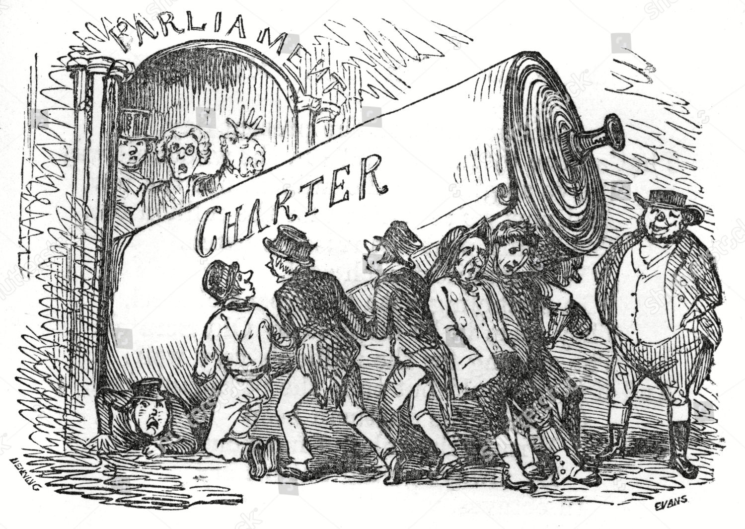 Chartists Attempte Force Their Giant Charter Editorial Stock Photo ...