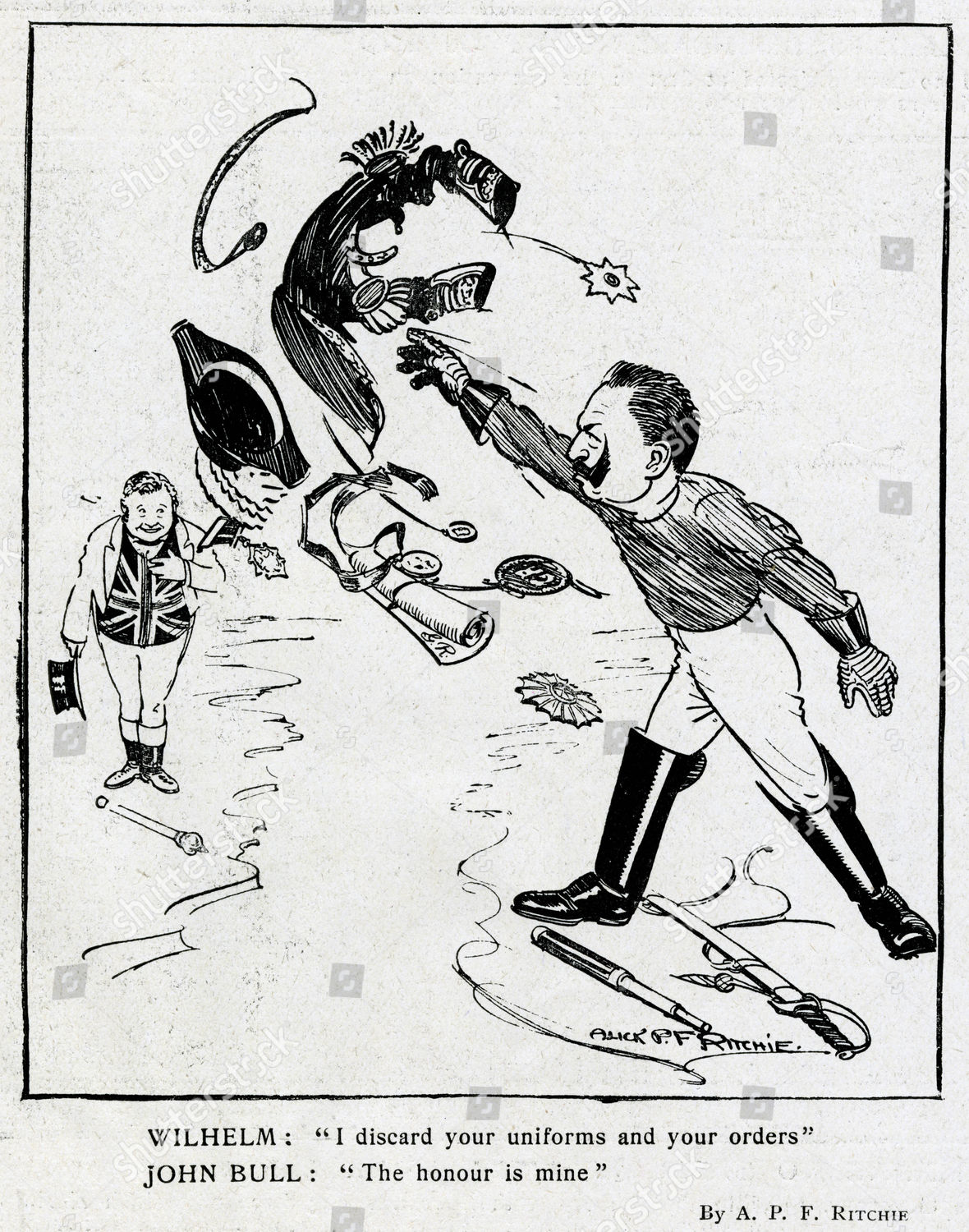 Cartoon Showing Kaiser Wilhelm Ii Discarding Editorial Stock Photo ...