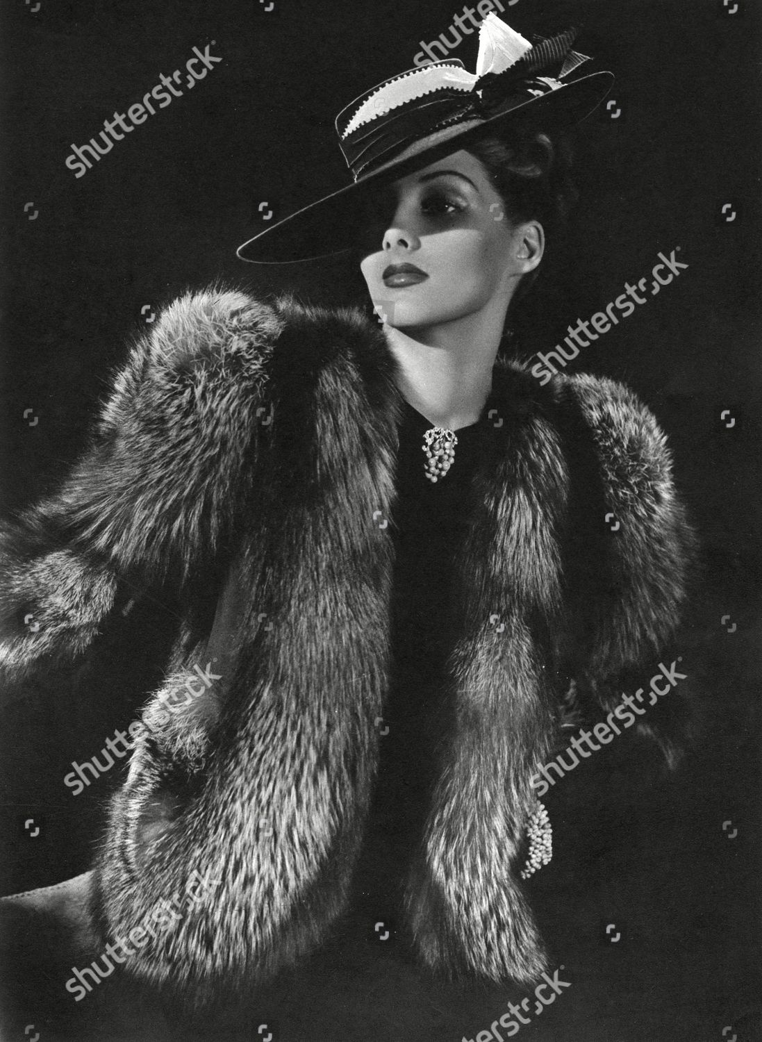 Fur Coat Worn Angular Hat Available Editorial Stock Photo - Stock Image ...