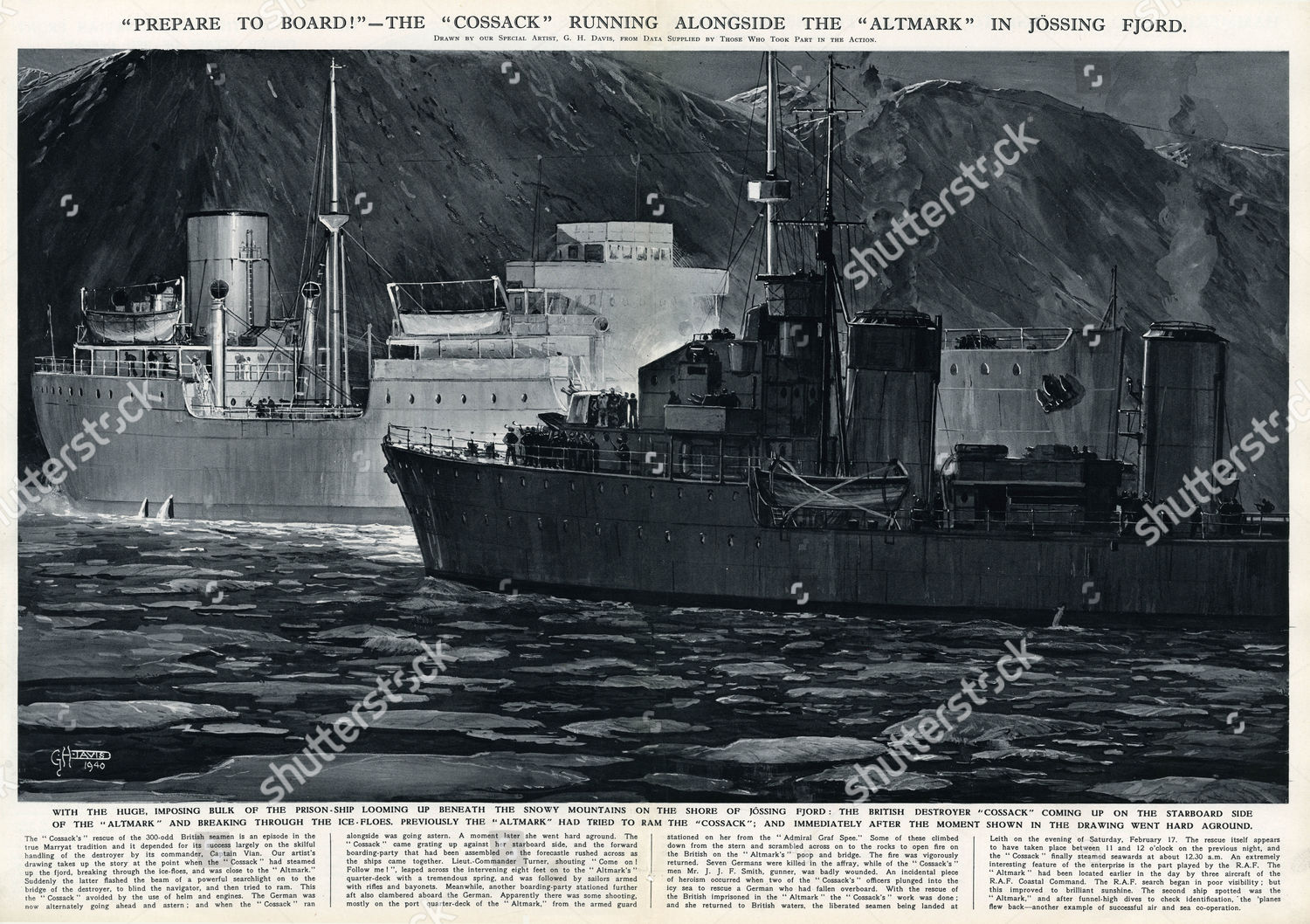 Prepare Board British Destroyer Cossack Running Editorial Stock Photo ...