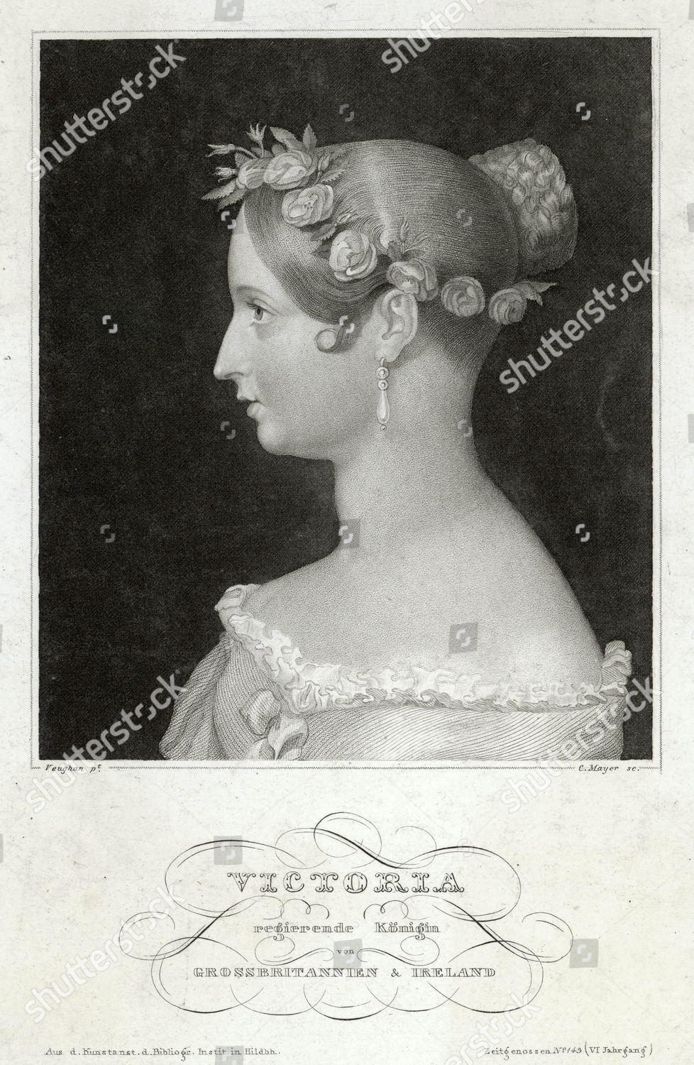 Queen Victoria Early Portrait 1837 1819 Editorial Stock Photo - Stock ...