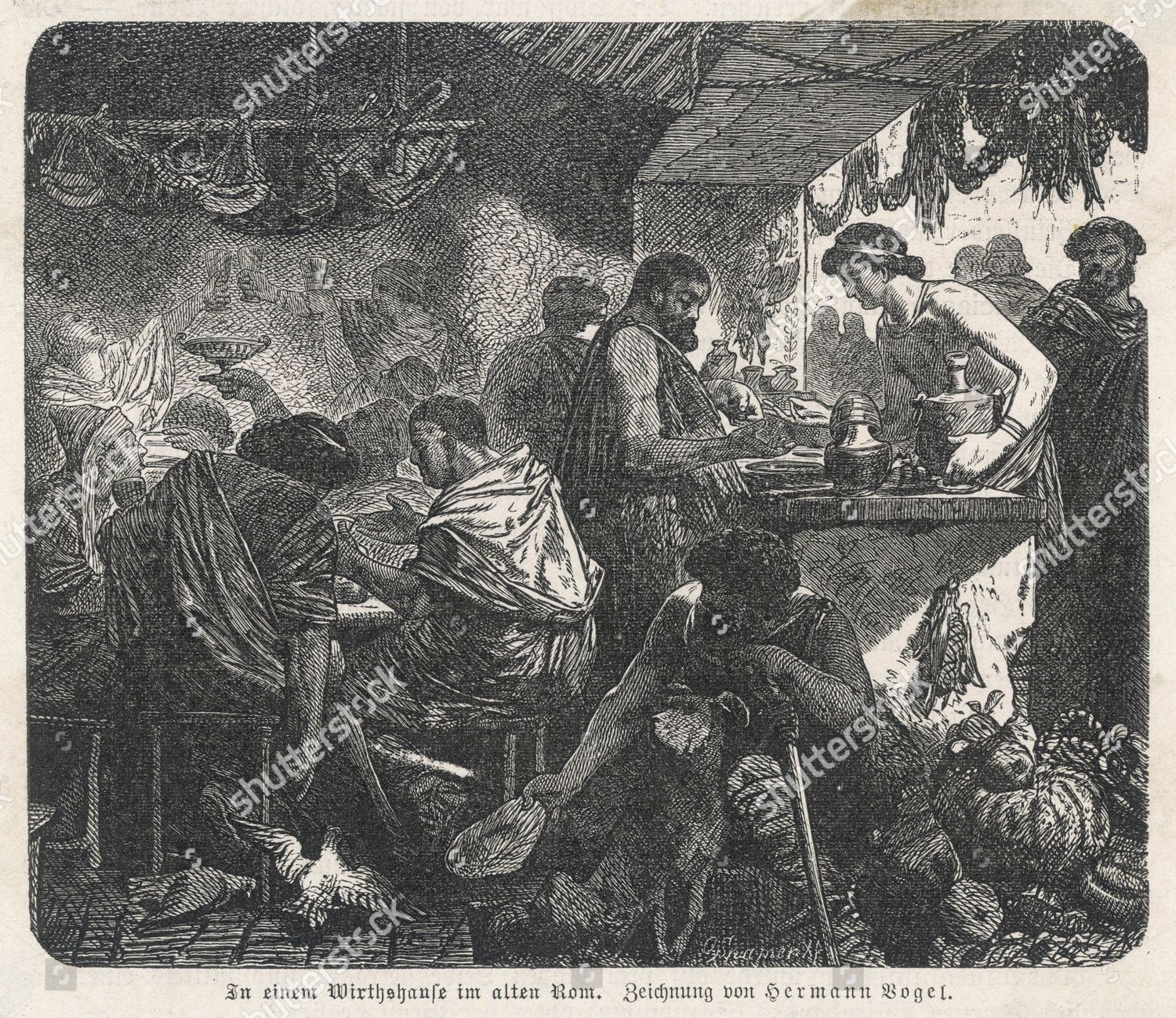 Scene Ancient Roman Tavern Circa 100 Editorial Stock Photo - Stock ...
