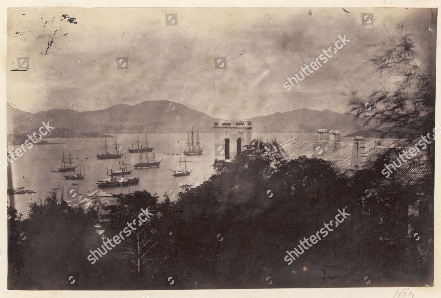 Harbour Victoria Peak Circa 1860 Editorial Stock Photo - Stock Image ...