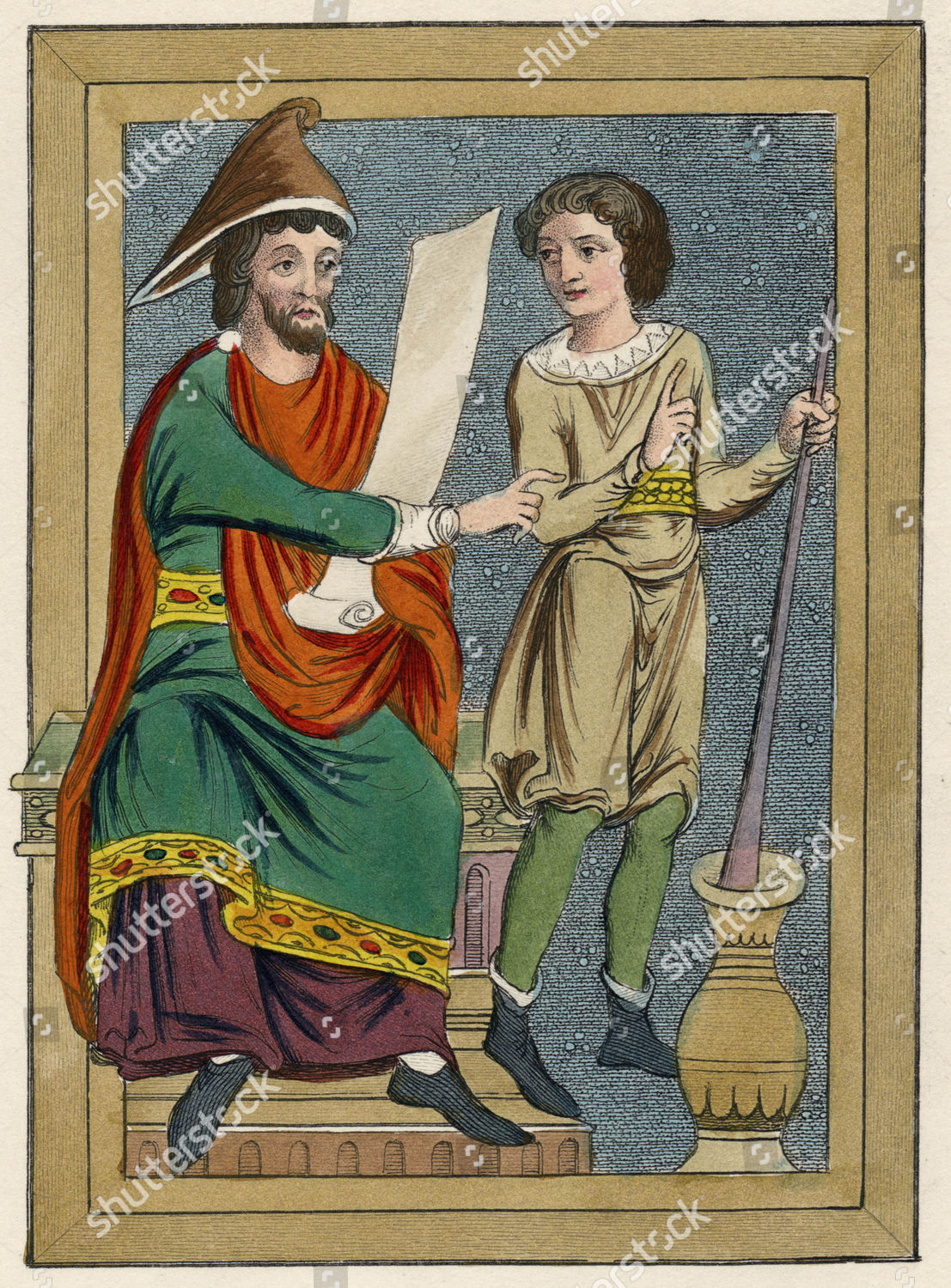 Physician His Servant 13th Century Editorial Stock Photo - Stock Image ...