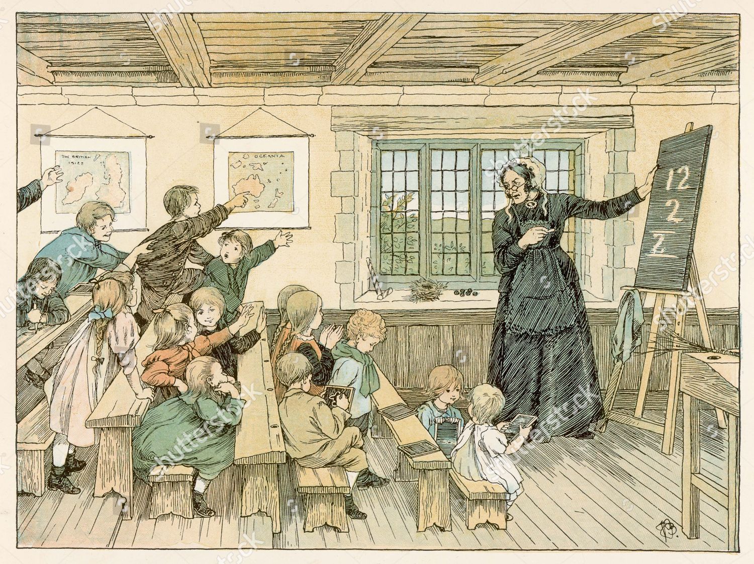 Maths Class Dame School 19th Century Editorial Stock Photo - Stock ...