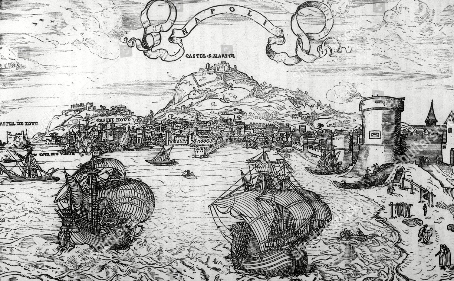 Napoli Naples Sea 16th Century Editorial Stock Photo - Stock Image ...