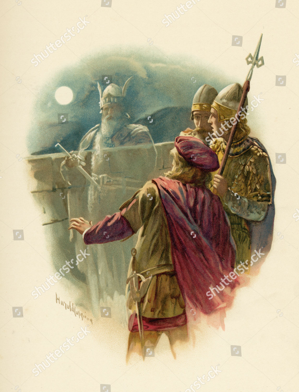 Ghost Hamlets Father Appears On Battlements Editorial Stock Photo ...