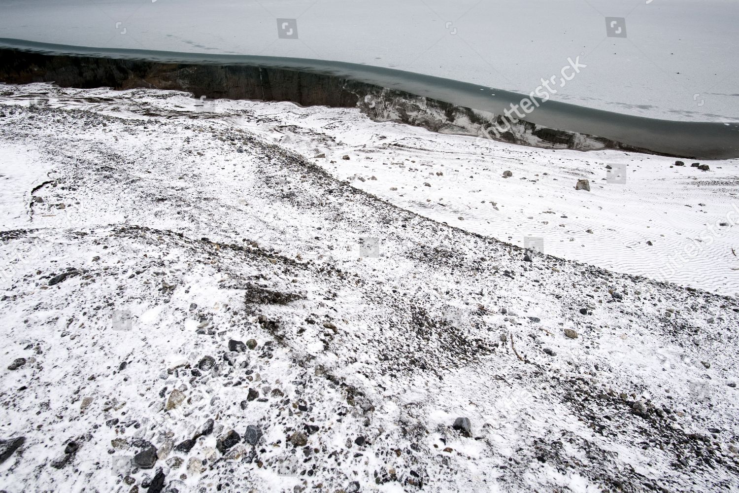 Thin Layer Snow Fallen During Night Editorial Stock Photo - Stock Image ...
