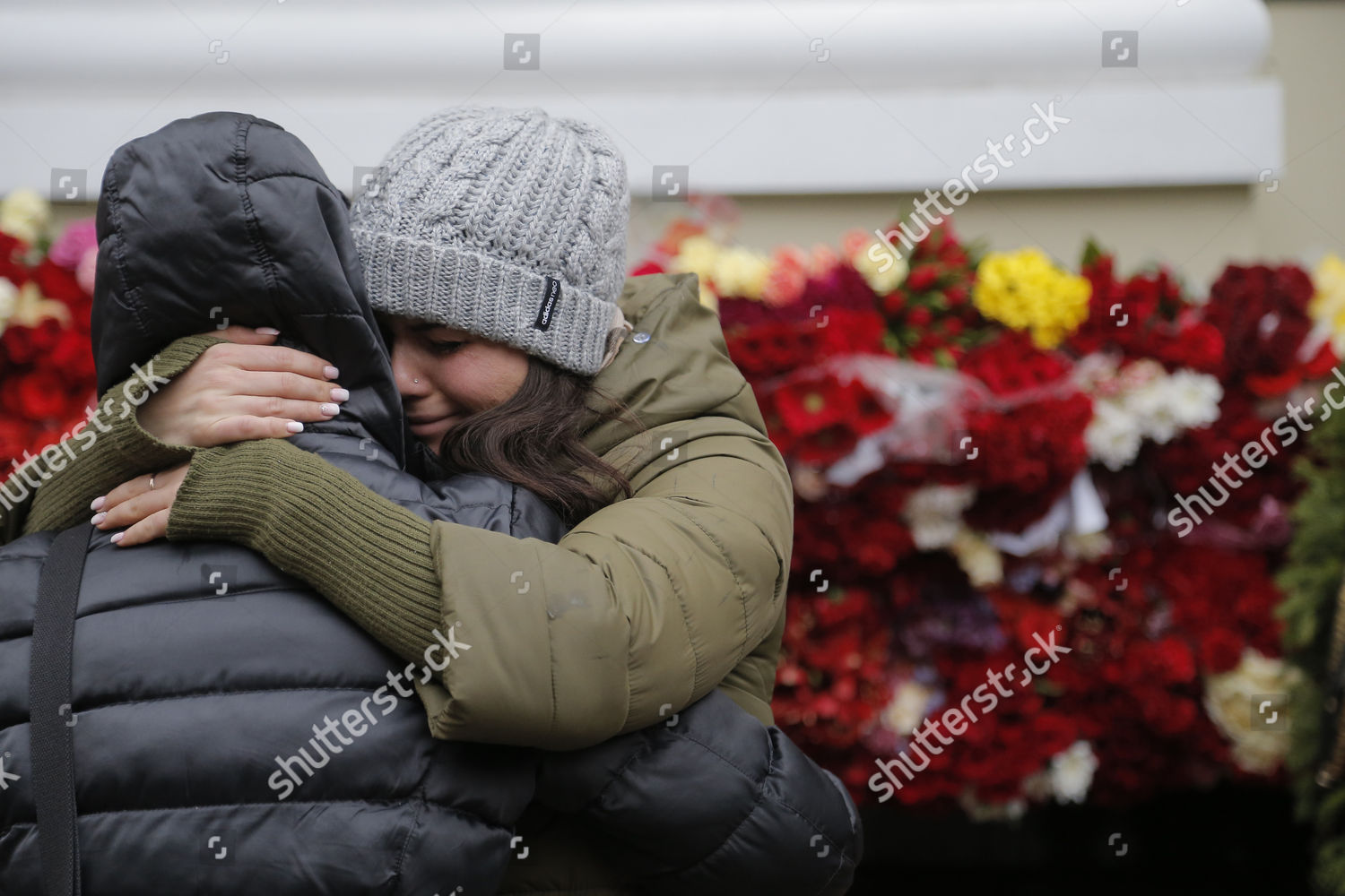 Mourners Comfort Each Other Memorial Outside Editorial Stock Photo ...