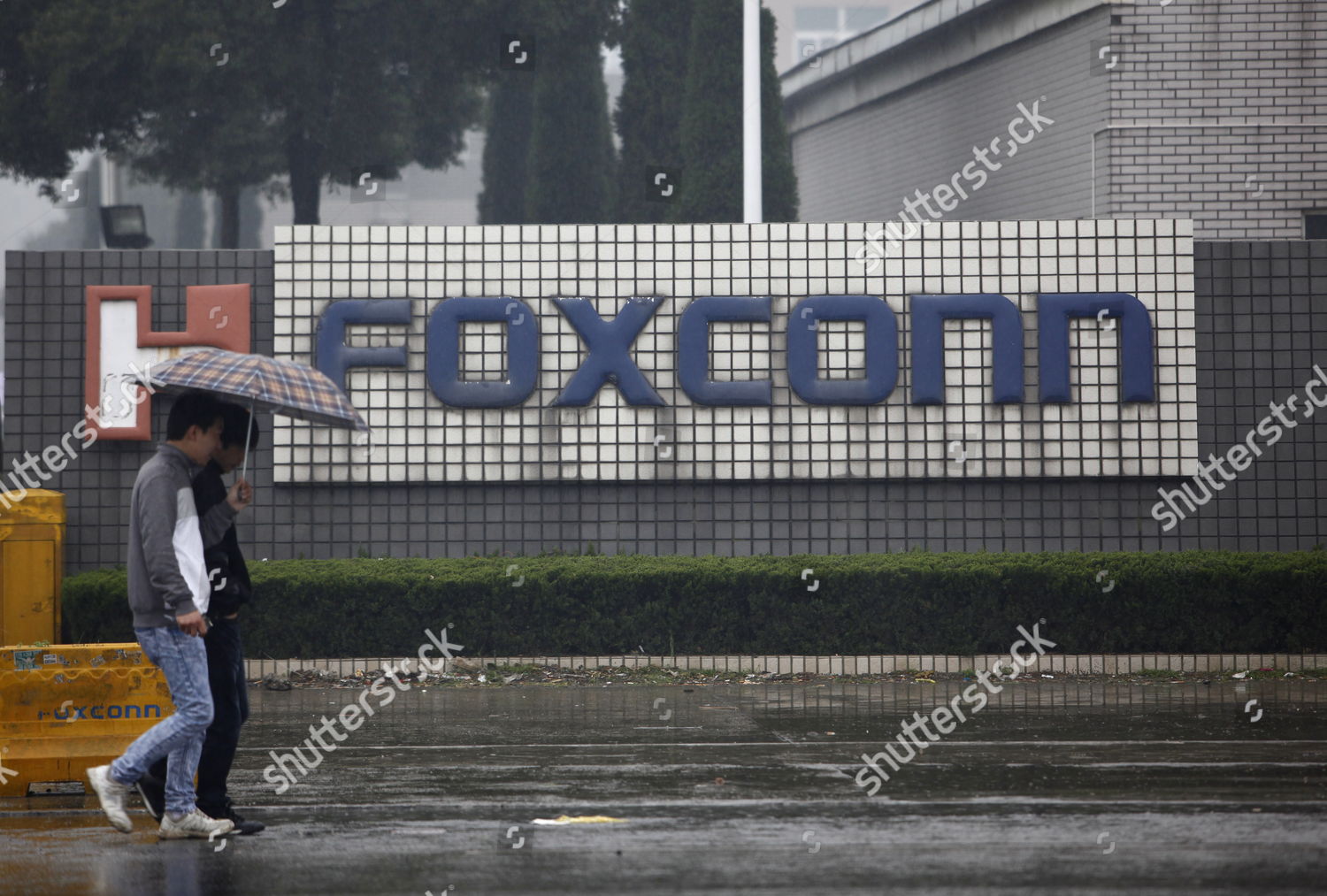 Pedestrians Walk Past Foxconn Factory Complex Editorial Stock Photo ...