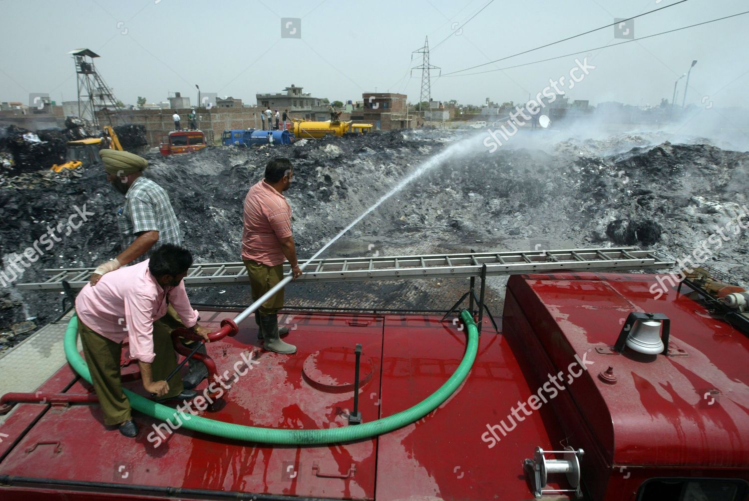 Indian Fire Fighters Aim More Water Editorial Stock Photo - Stock Image ...