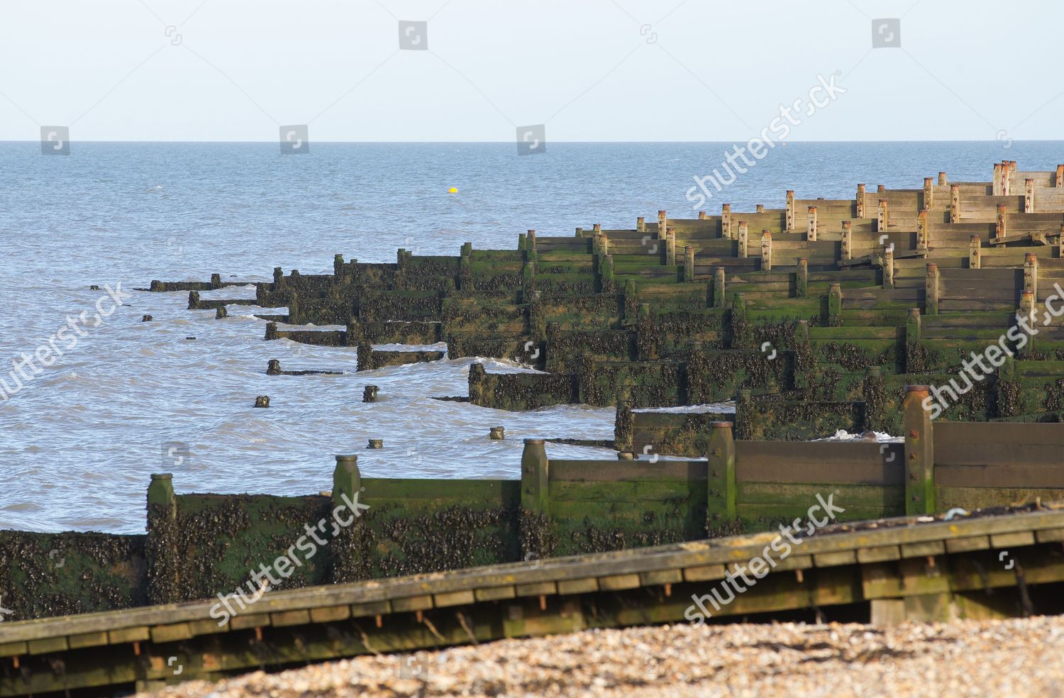 Costal Defence Groynes Whitstable Prevent Longshore Editorial Stock ...