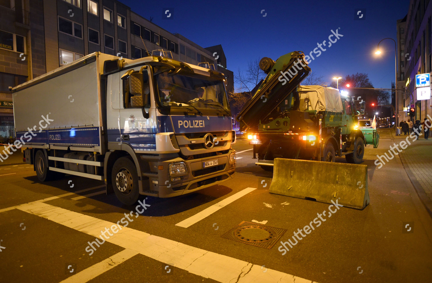 German Police Lorry Blocks Street Cathedral Editorial Stock Photo ...