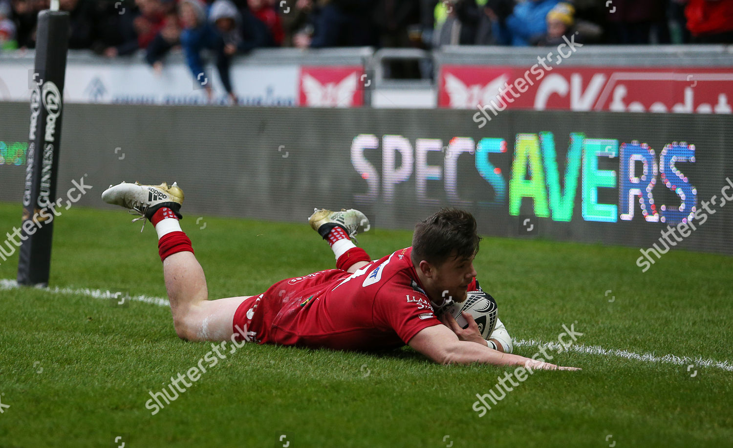 Steff Evans Scarlets Runs Score Try Editorial Stock Photo - Stock Image ...