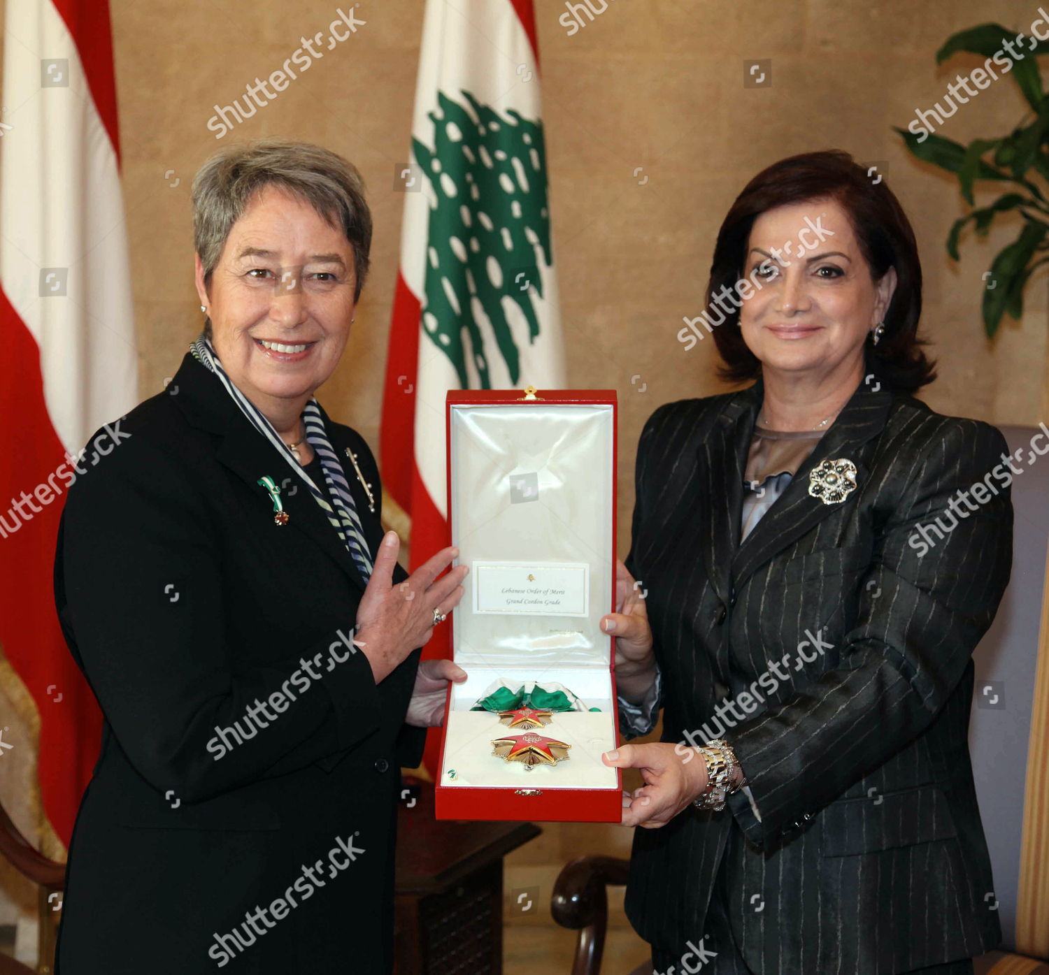Lebanese First Lady Wafaa Sleiman R Editorial Stock Photo - Stock Image ...