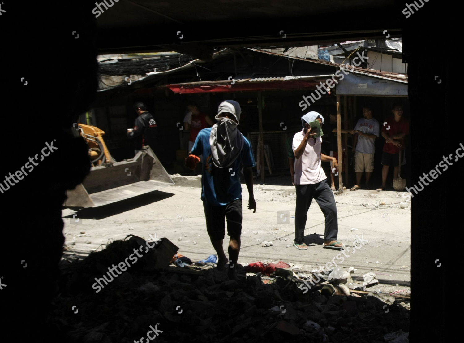 Filipino Member Demolition Team Looks On Editorial Stock Photo - Stock ...