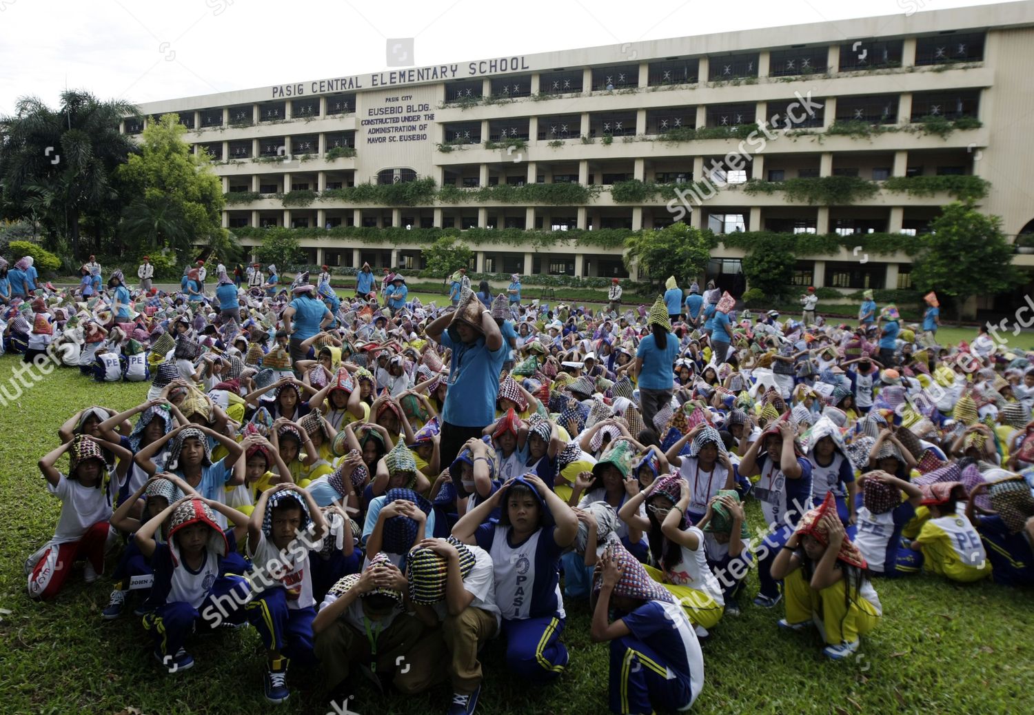 Filipino Grade School Students Protect Their Editorial Stock Photo ...
