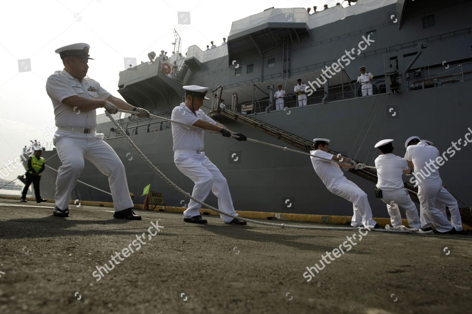 Japanese Sailors Pull Rope Side Naval Editorial Stock Photo - Stock ...