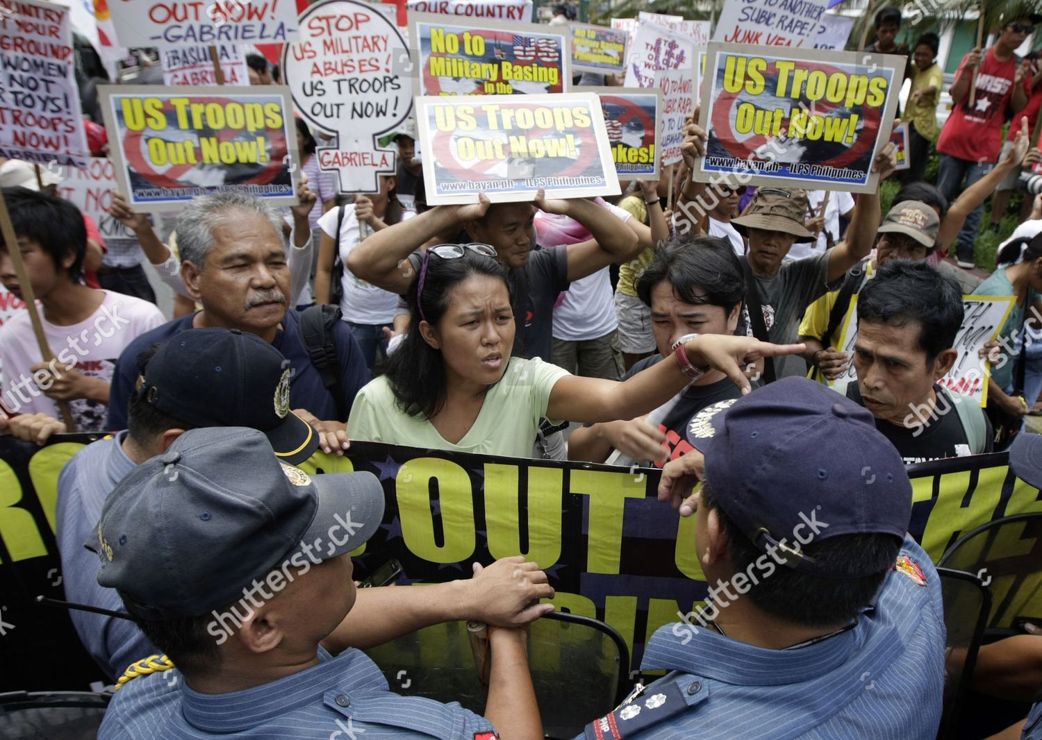 Filipino Protesters Against Port Call Made Editorial Stock Photo ...